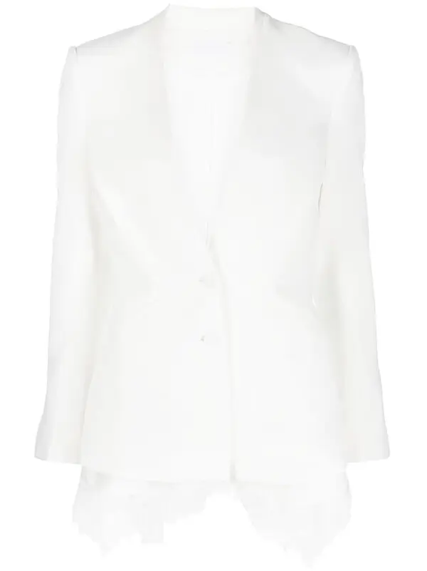Simkhai Lace-hem Blazer - White