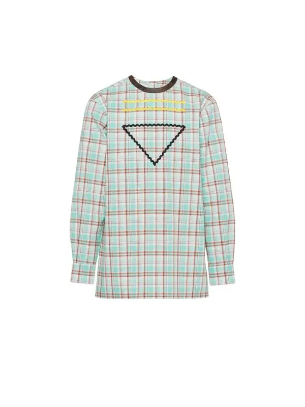 Prada Zigzag-trim Cotton Shirt