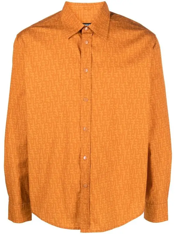 Diesel Logo-print Press-stud Fastening Shirt