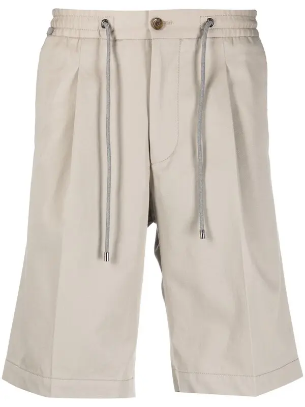 Corneliani Drawstring-waist Chino Shorts - Neutrals