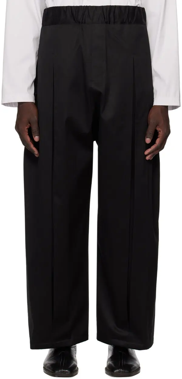 Sage Nation Box Pleat Trousers - Black | Editorialist