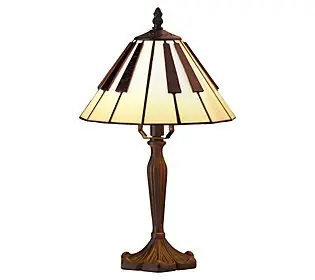 RIVER OF GOODS 16'h Stained Glass Piano Keys Sh De Table Lamp