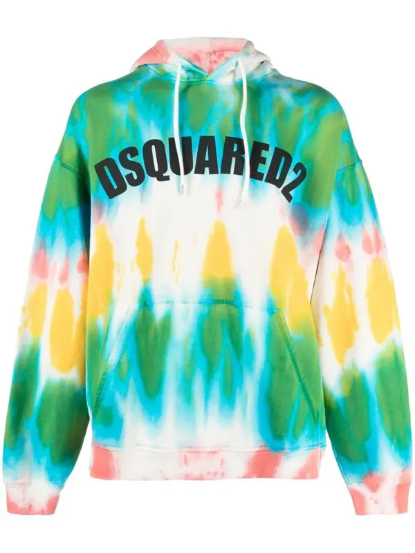 Dsquared2 Tie-dye Cotton Hoodie - Blue