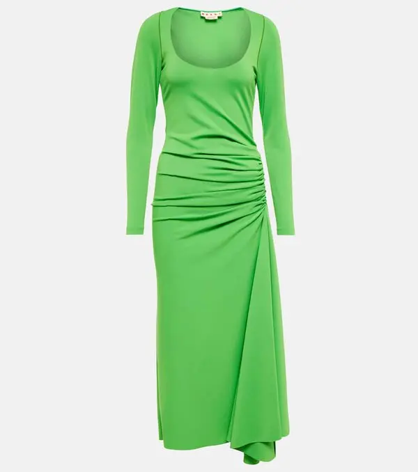 Marni Ruched Midi Dress - Green