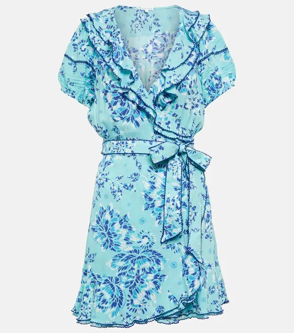 Poupette St Barth Aude Printed Wrap Minidress