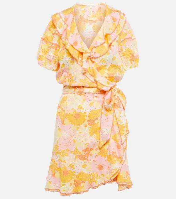 Poupette St Barth Aude Floral Wrap Minidress
