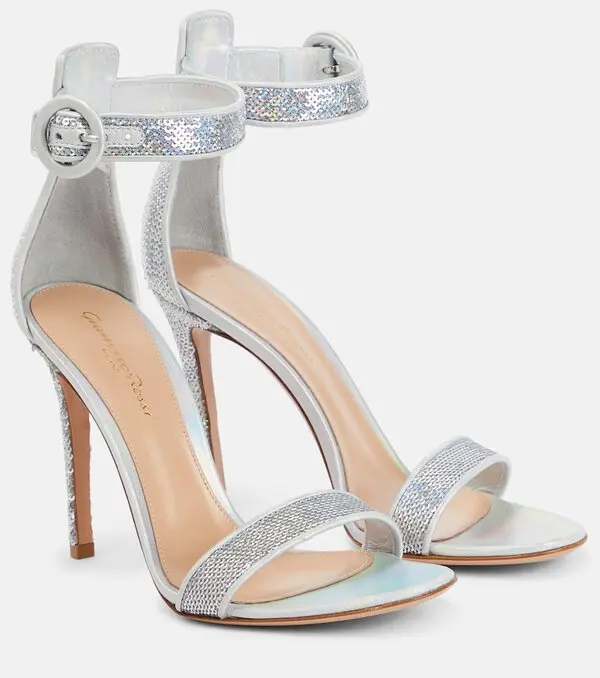 GIANVITO ROSSI Embellished Leather Sandals