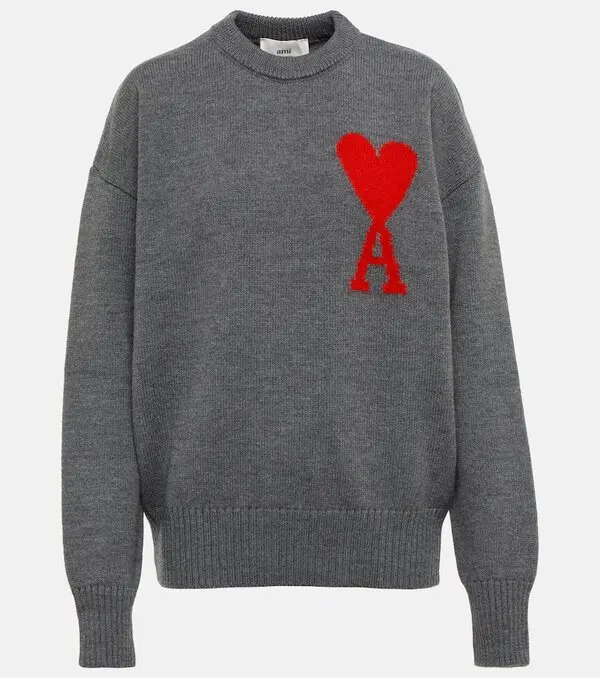Ami De Cœur Wool Sweater - Grey