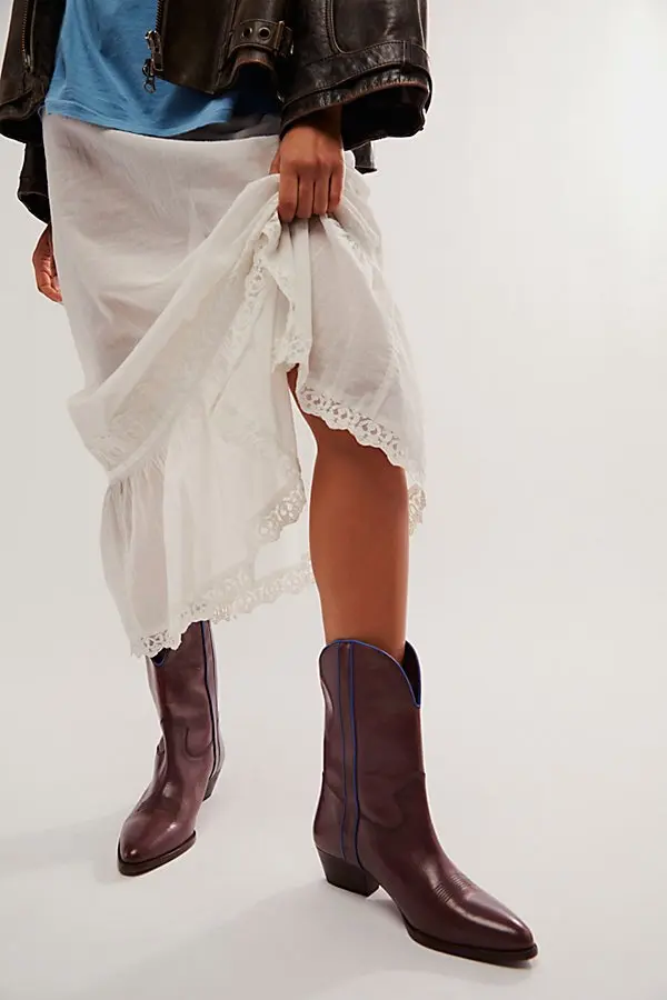 Free People Western Ankle Boots - Coconut Shell