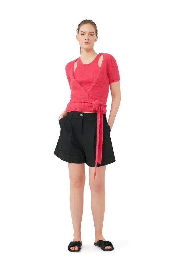 GANNI Drapey Melange Shorts