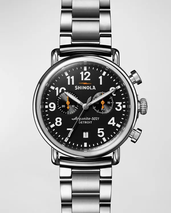 Shinola Runwell 2 Chronograph 41mm Bracelet Watch - Black