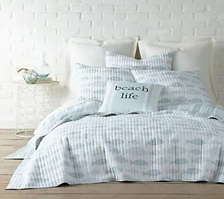 LEVTEX HOME Aqua Breeze 3-piece Coast King/cal Ing Quilt Set