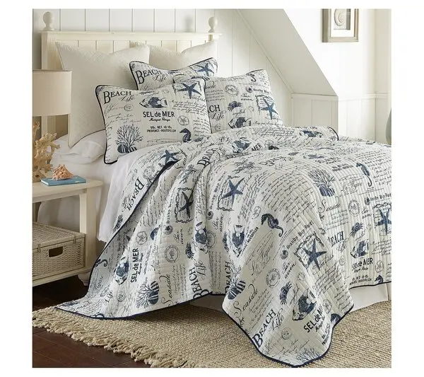 LEVTEX HOME Beach Life 3-piece Coastal Full/que En Quilt Set