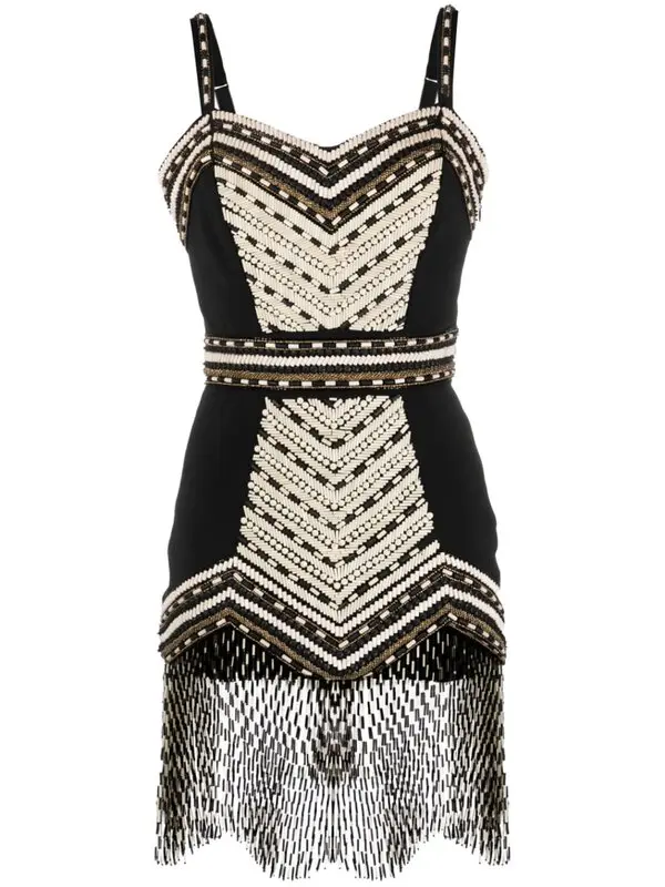 Elisabetta Franchi Embellished Fringed Minidress