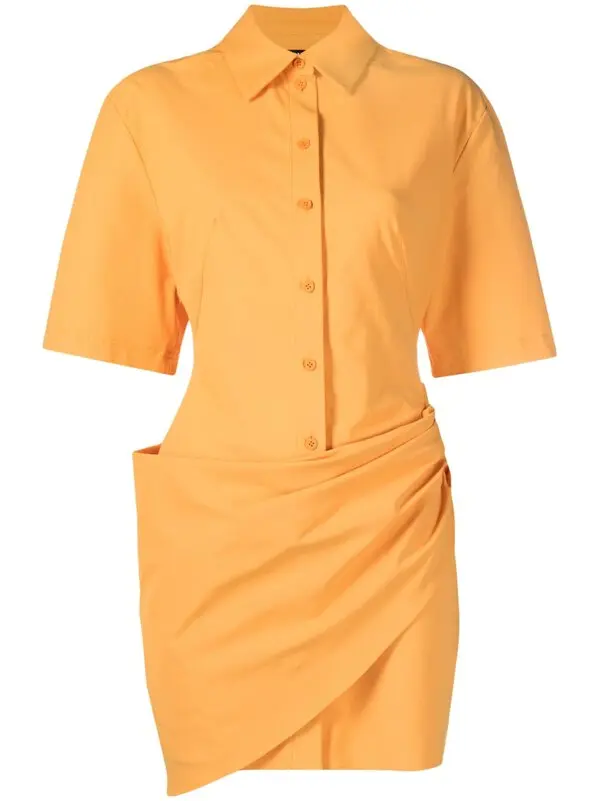 Jacquemus La Robe Camisa Mini Shirt Dress - Orange