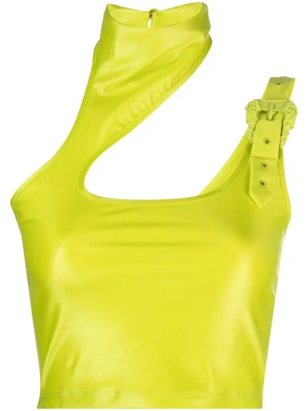 Versace Cut-out Crop Top - Yellow