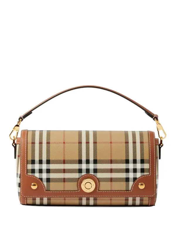 Burberry Check-pattern Top Handle Bag - Brown