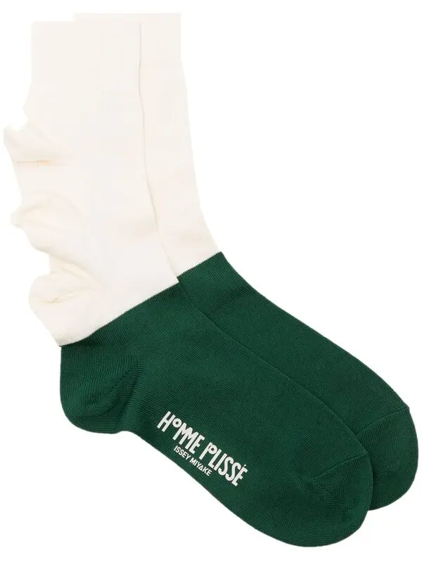 Issey Miyake Two-tone Socks - Green