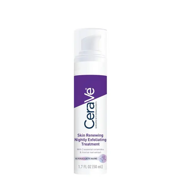 Cerave Skin Renewing Nightly Exfoliating Anti-aging Treatment Serum With Glycolic Acid And Lactic Acid