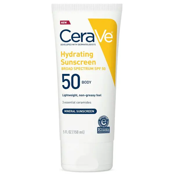 Cerave 100% Mineral Hydrating Body Sunscreen Spf 50