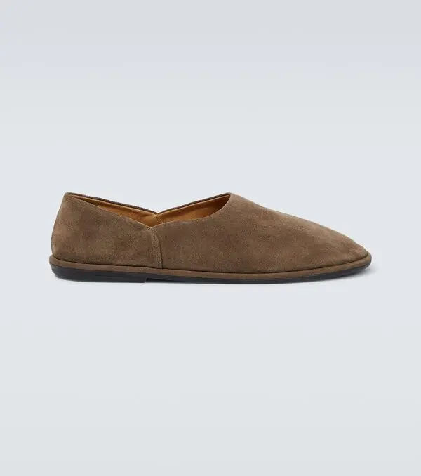 THE ROW Canal Suede Flats - Grey