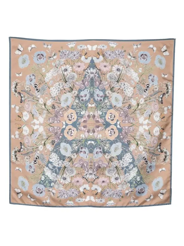 ASPINAL OF LONDON Botanical Silk Scarf - Neutrals