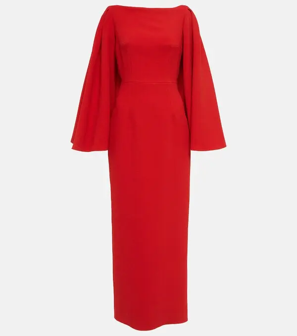 EMILIA WICKSTEAD Niesha Crêpe Midi Dress - Red