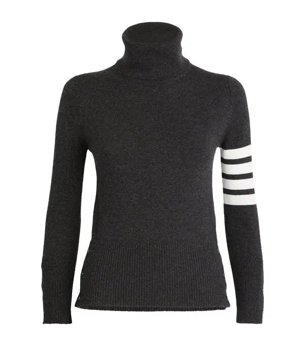 Thom Browne 4-bar Cashmere Rollneck Sweater - Grey