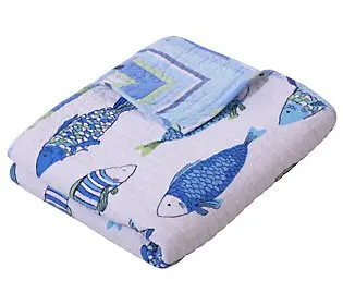 LEVTEX HOME Catalina Fish Quilted Throw