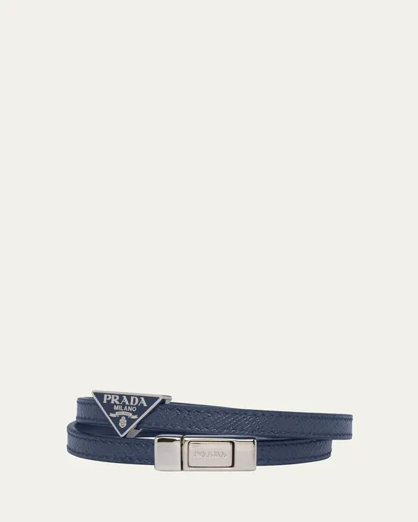 Prada Saffiano Leather Bracelet - Blue