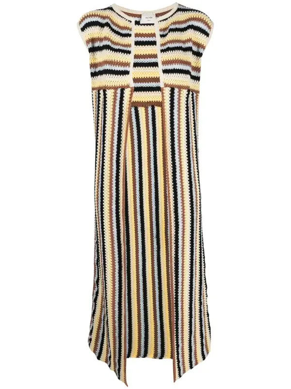 ALYSI Stripe-pattern Knitted Gilet