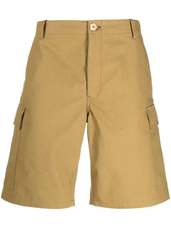 Kenzo Cotton Cargo Shorts - Green