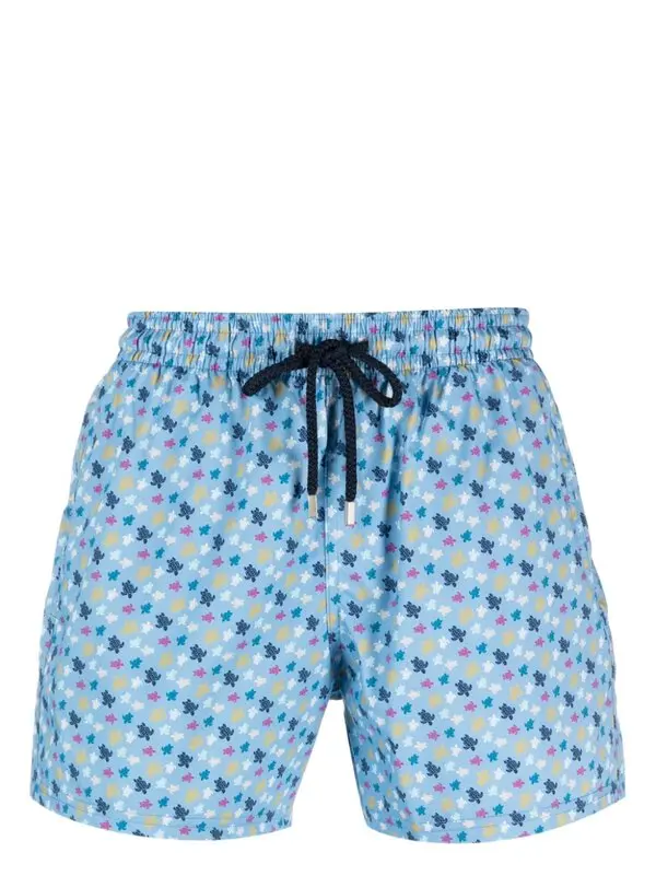 Vilebrequin Moorise Turtle Print Swim Shorts - Blue