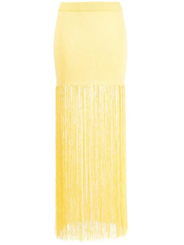 Casablanca Fringed Maxi Skirt