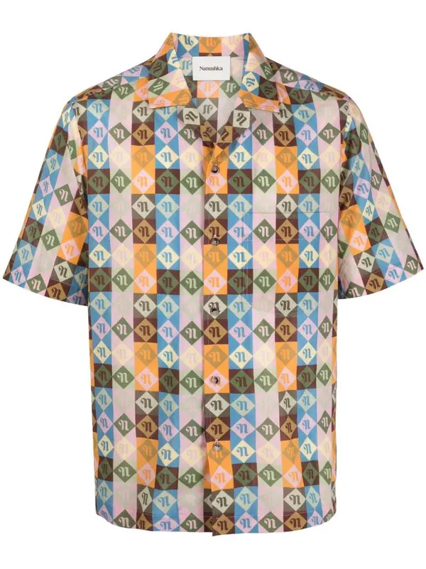 Nanushka Bodil Diamond Check-print Shirt