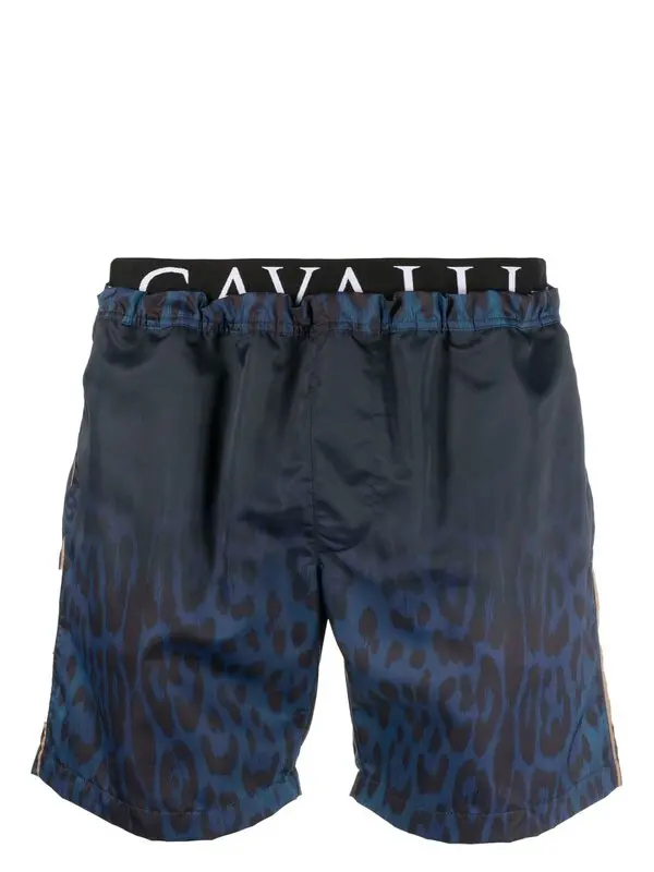 Roberto Cavalli Leopard Print Swim Shorts