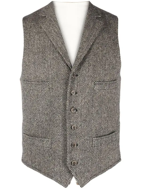 Ralph Lauren Herringbone Waistcoat - Black