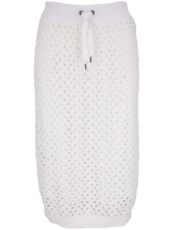 Brunello Cucinelli Open-knit Drawstring-waist Skirt