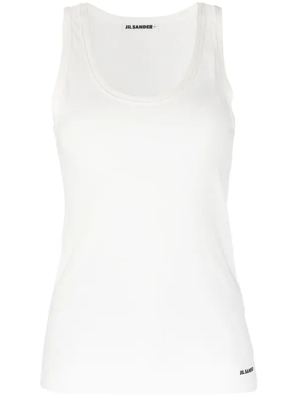 JIL SANDER Logo-print Tank Top - White