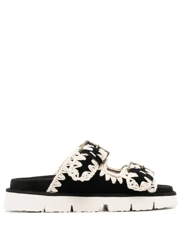 Mou Bio Buckle Sandals - Black