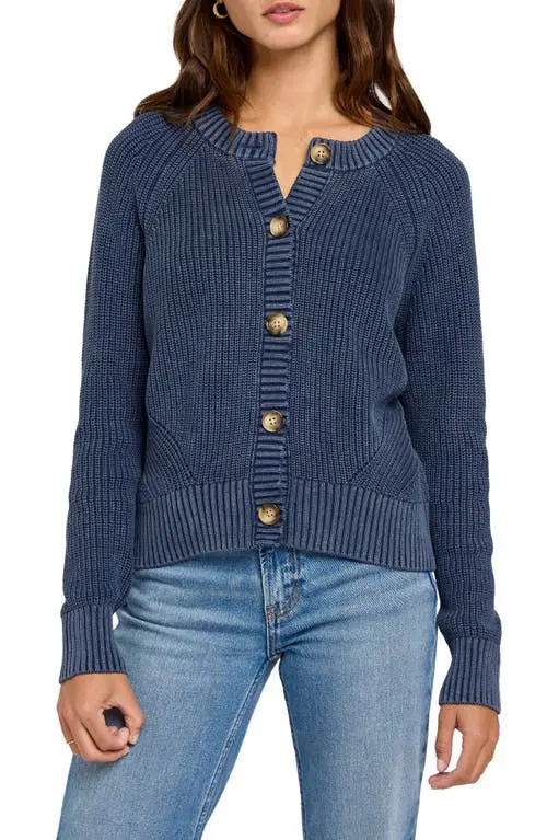 Faherty Brand Sunwashed Organic Cotton Fisherman Cardigan - Mood Indigo ...