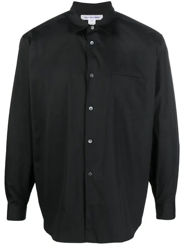 Comme Des Garçons Long-sleeve Cotton Shirt - Black