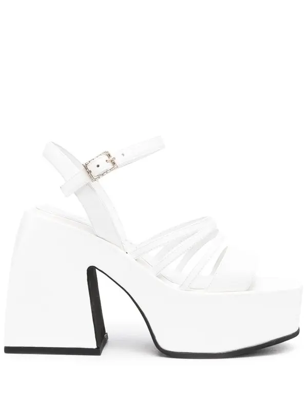 NODALETO Bulla Chibi 110mm Platform Sandals - White