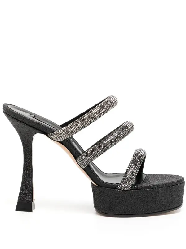 Casadei Rhinestone-strap Heeled Mule Sandals