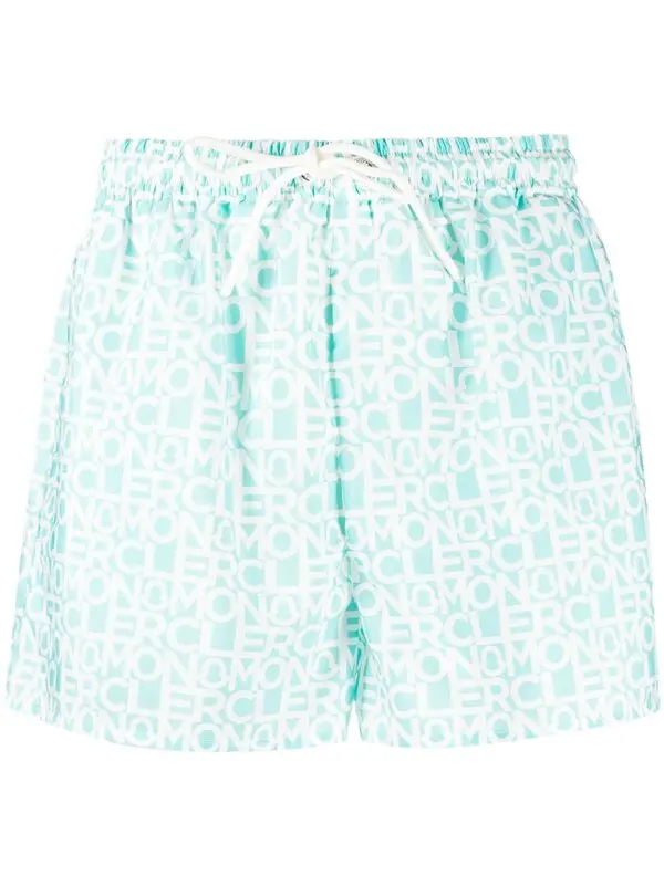 Moncler Logo-print Drawstring Shorts - Green