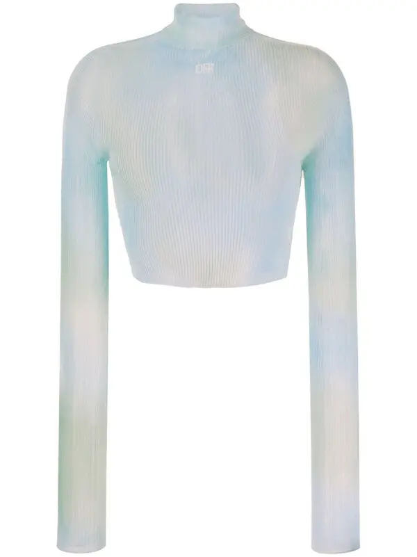Off-White Logo-print Tie-dye Crop Top