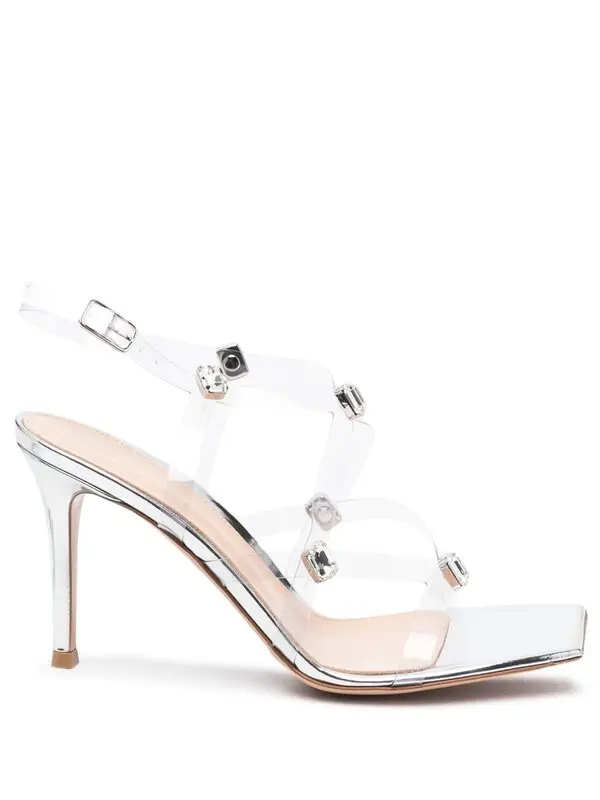 GIANVITO ROSSI Crystal Fever 85mm Sandals - Silver