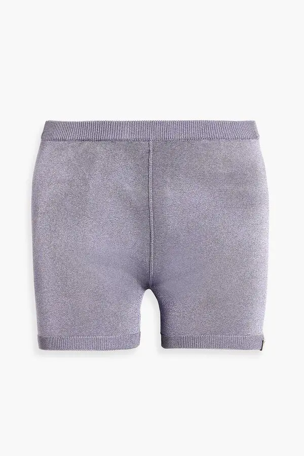 1017 Alyx 9sm Embellished Metallic Stretch-knit Shorts - Lilac