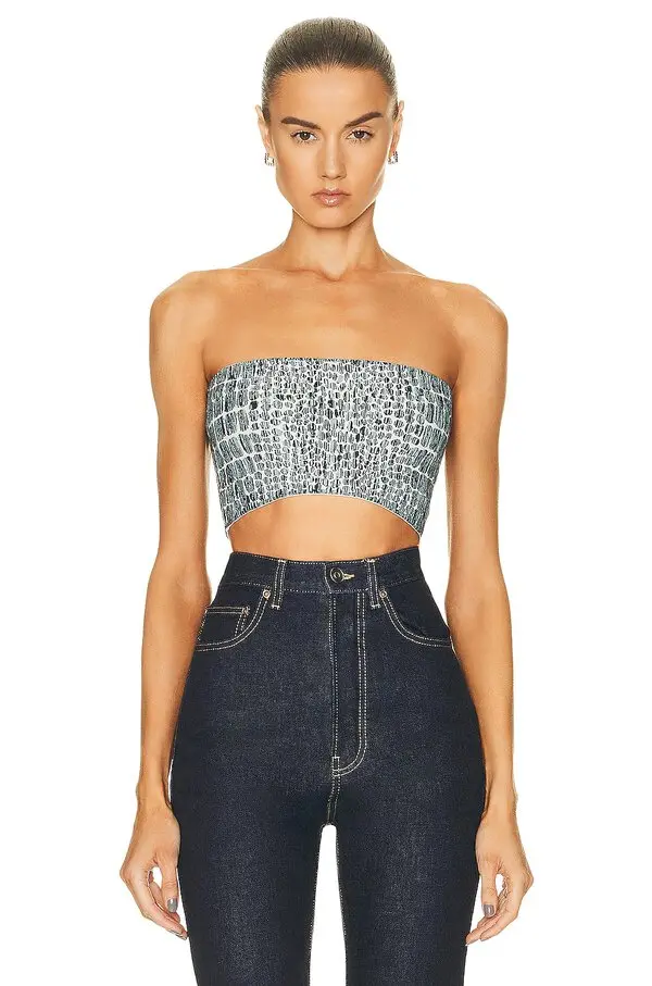 Alaïa Bandeau Top - Blanc & Opaline