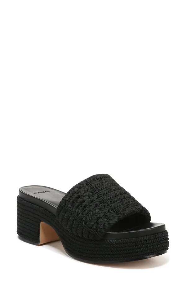 Vince Margo Cord Platform Sandal In Black - 30% Off | Editorialist